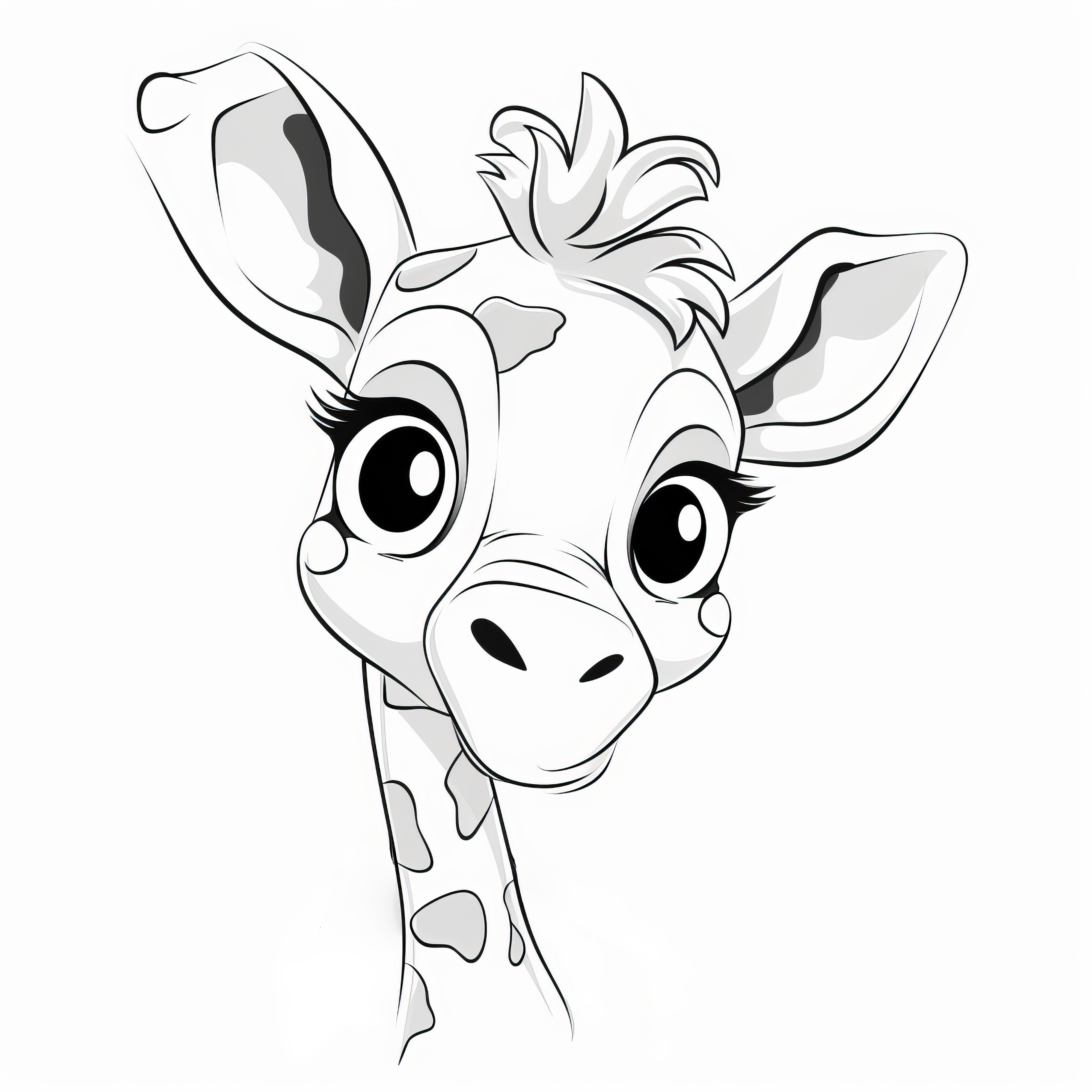 Friendly Giraffe: Coloring picture for printing and coloring (Free)